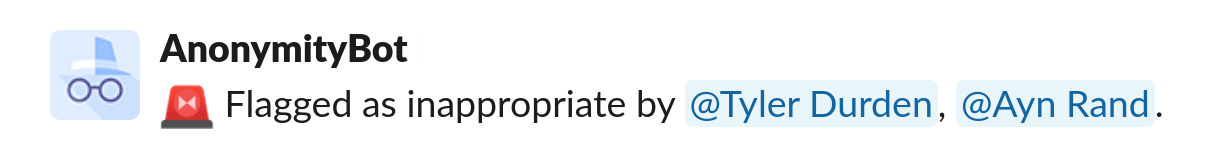 Flag Anonymous Messages as Inappropriate
